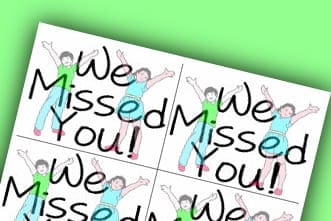Free Printable Package: "We Miss You Cards" and Attendance Sheets