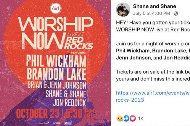 Shane & Shane Fans Unhappy About Duo’s Event With Bethel Musicians