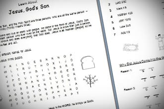 Free Printable: "Jesus, God's Son" Worksheets